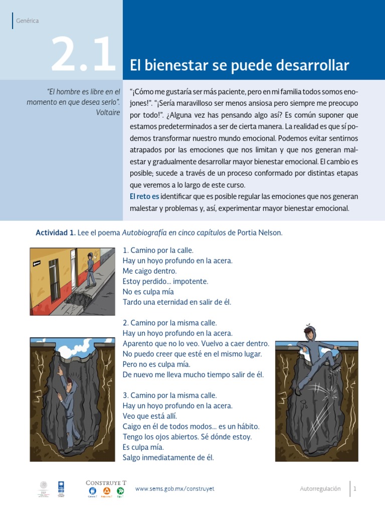 2.1 E El Bienestar Se Puede Desarrollar Generica | PDF | Las emociones ...