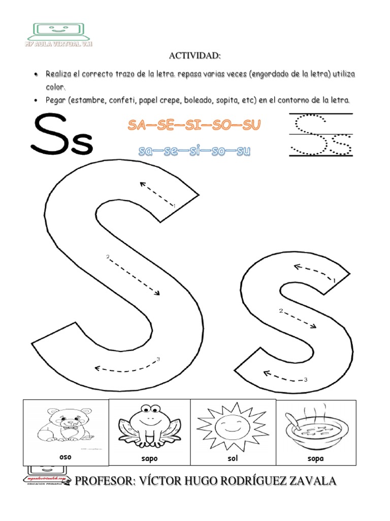 Realiza El Correcto Trazo de La Letra S | PDF