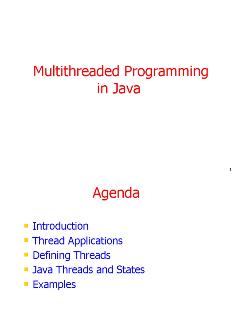 Multithreaded Programming in Java | PDF | Thread (Computing) | Process (Computing)
