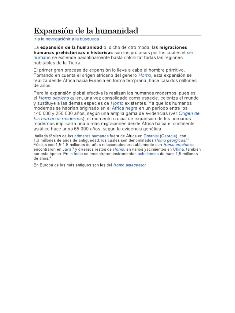 Expansión de La Humanidad | PDF