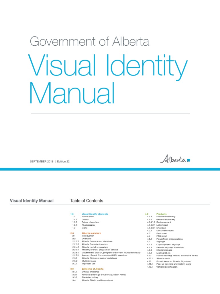 Alberta Government Visual Identity Guide | PDF | Arial | Typography