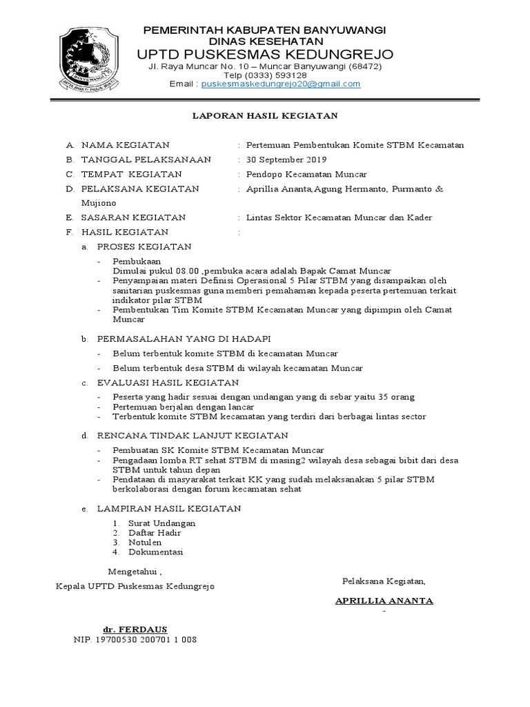 Laporan Hasil Kegiatan Pertemuan | PDF