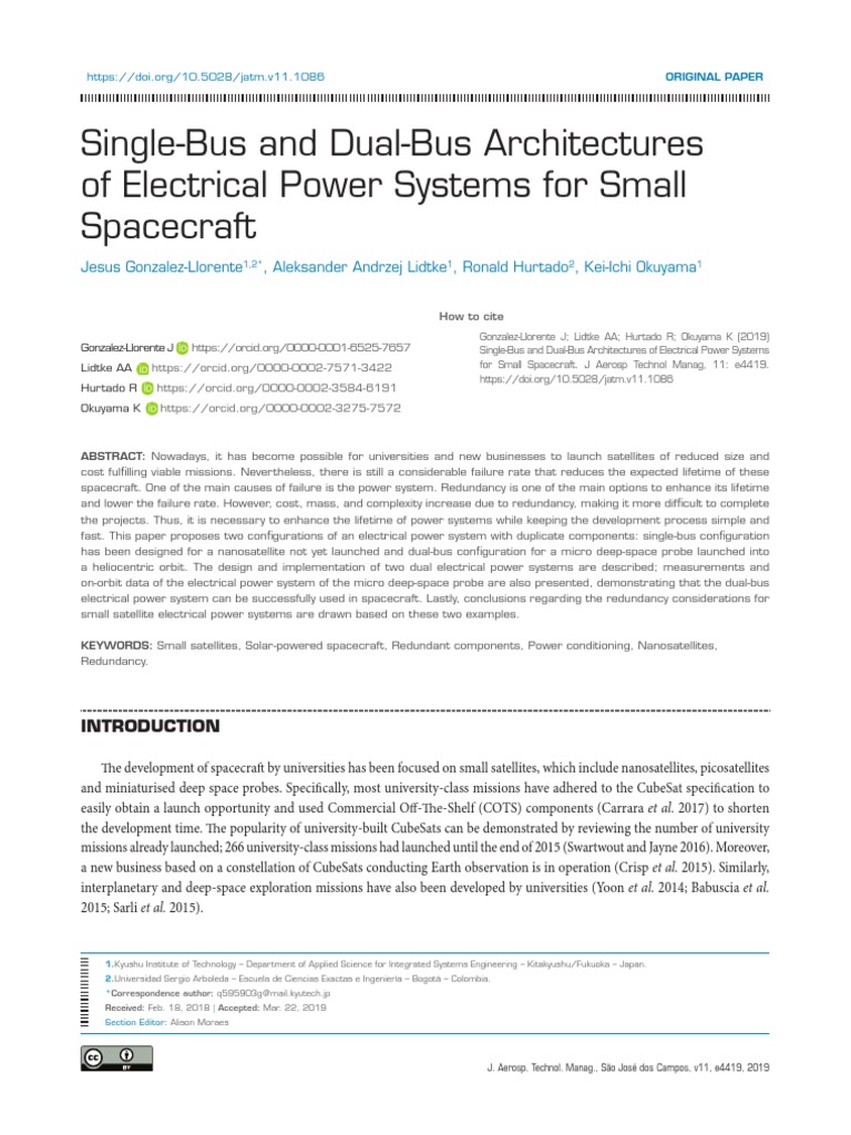 Single Bus and Dual Bus Architectures of Electrical Power Systems For ...