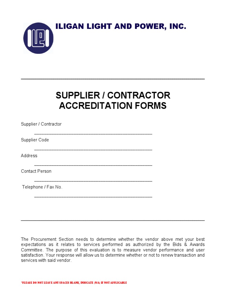 Supplier Accreditation Requirements Material | PDF | Business | Procurement