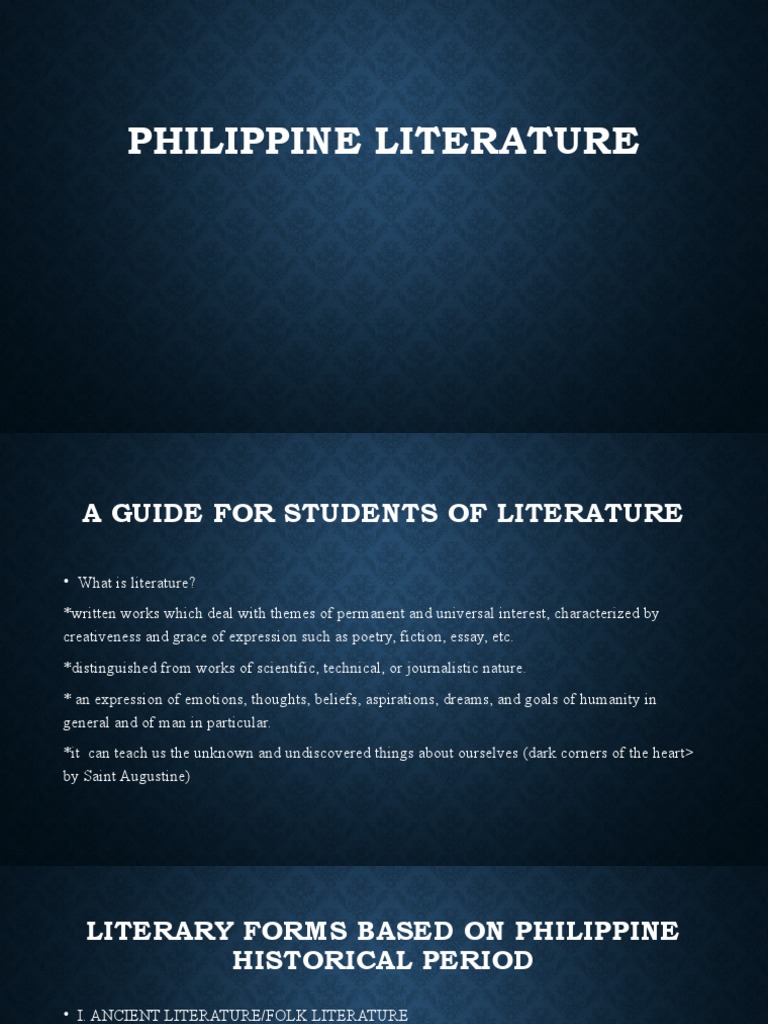 Philippine Literature: A Student's Guide | PDF | Narration | Metre (Poetry)