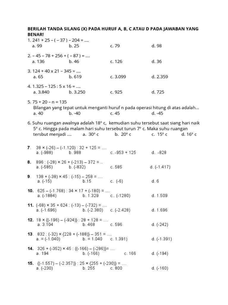 Soal Kelas 6 | PDF