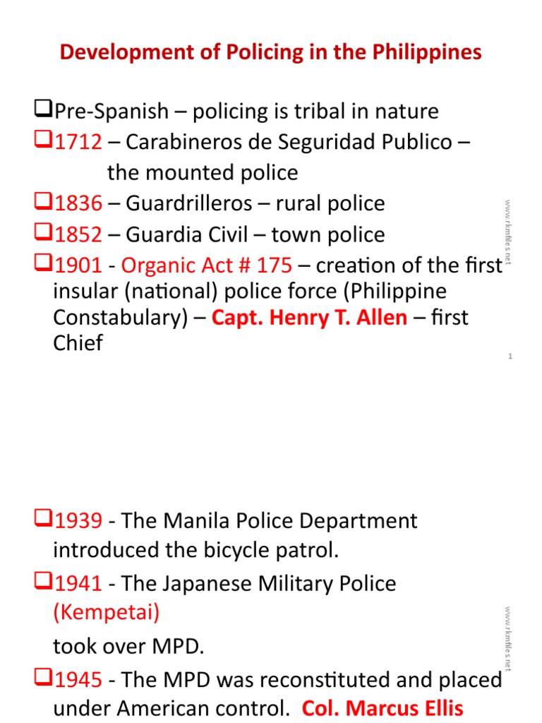 Evolution of Philippine Policing | PDF | Inspector | Police