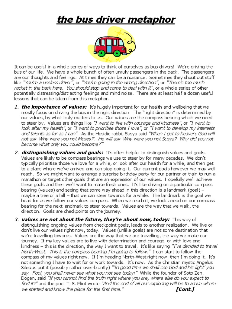 Bus Driver Metaphor | PDF | Thought | Feeling