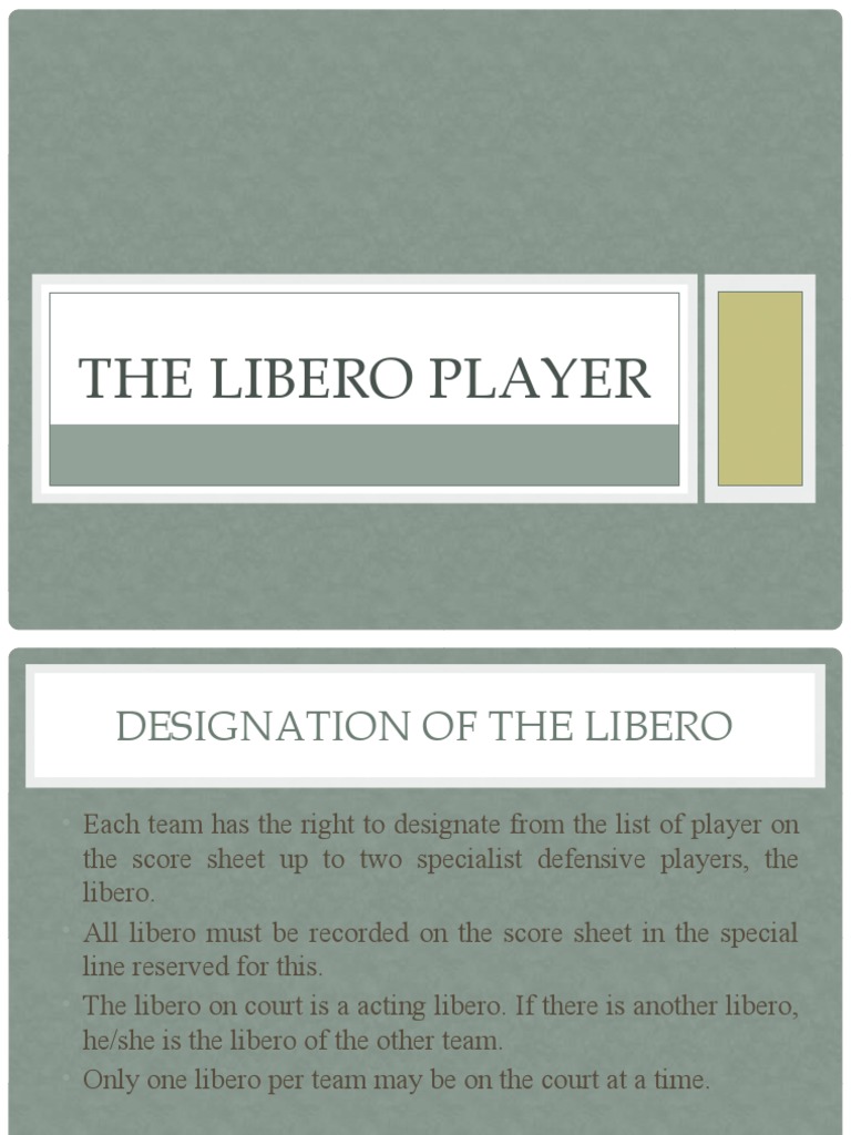 The Libero Player | PDF | Volleyball | Team Sports