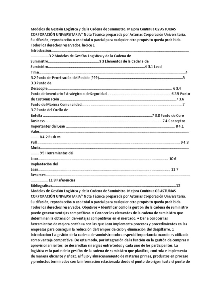 Modelos de Gestión Logística y de La Cadena de Suministro | PDF ...