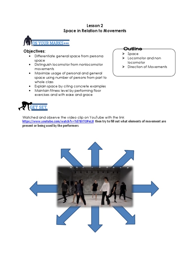 Lesson 2 Space in Relation To Movements | PDF | Space | Foot
