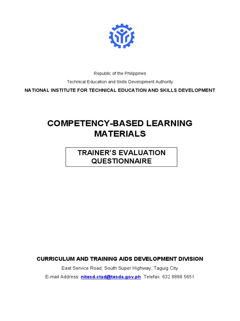 CBLM Validation Questionnaire 1 | PDF | Educational Assessment | Learning