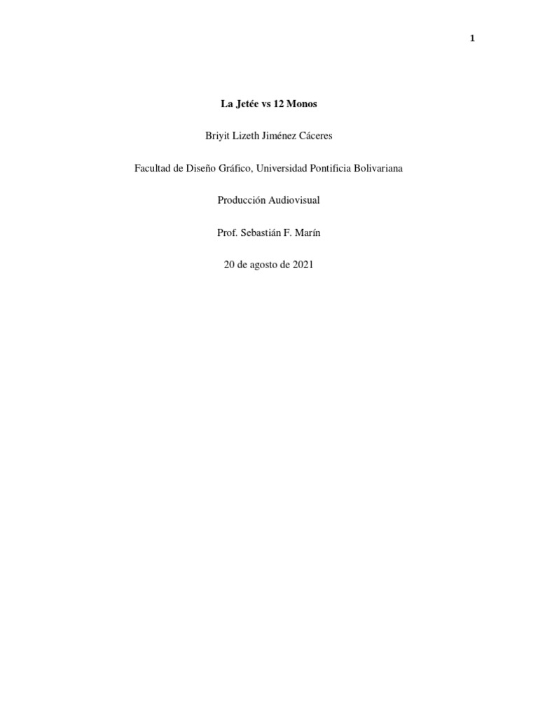 La Jetée Vs 12 Monos | PDF