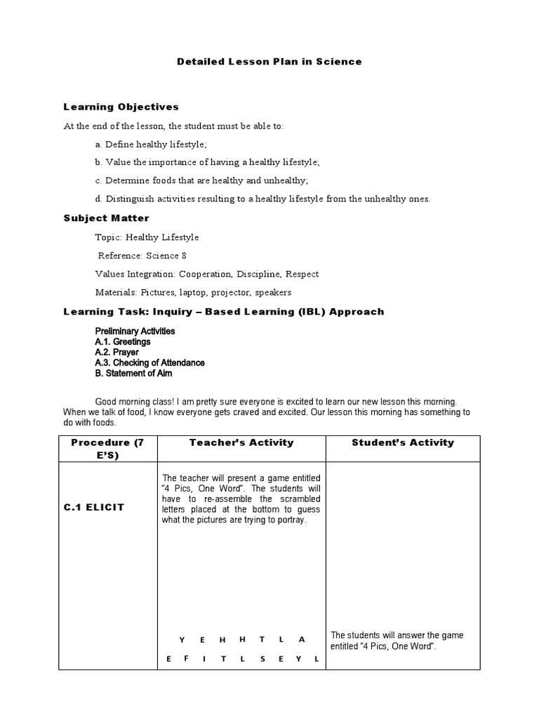 Detailed Lesson Plan in Science | PDF | Lesson Plan | Science