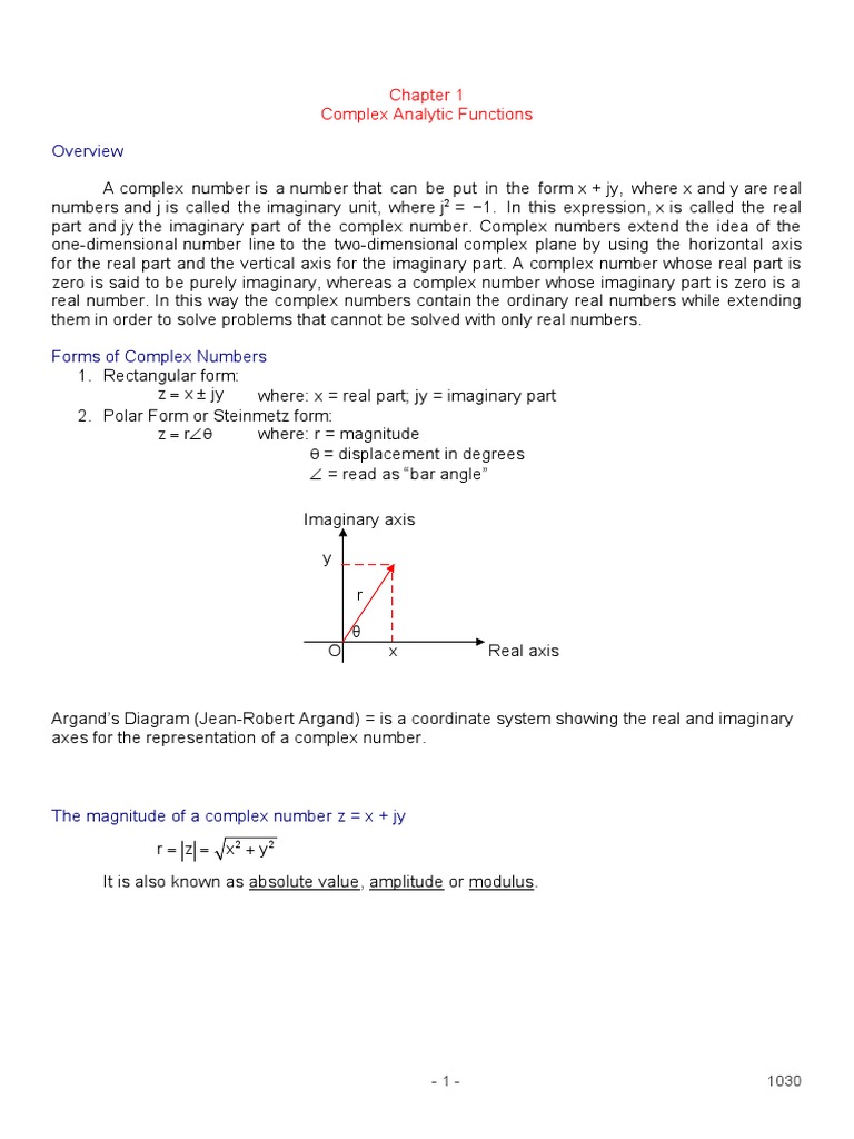 Complex Analytic Functions | PDF | Complex Number | Cartesian ...