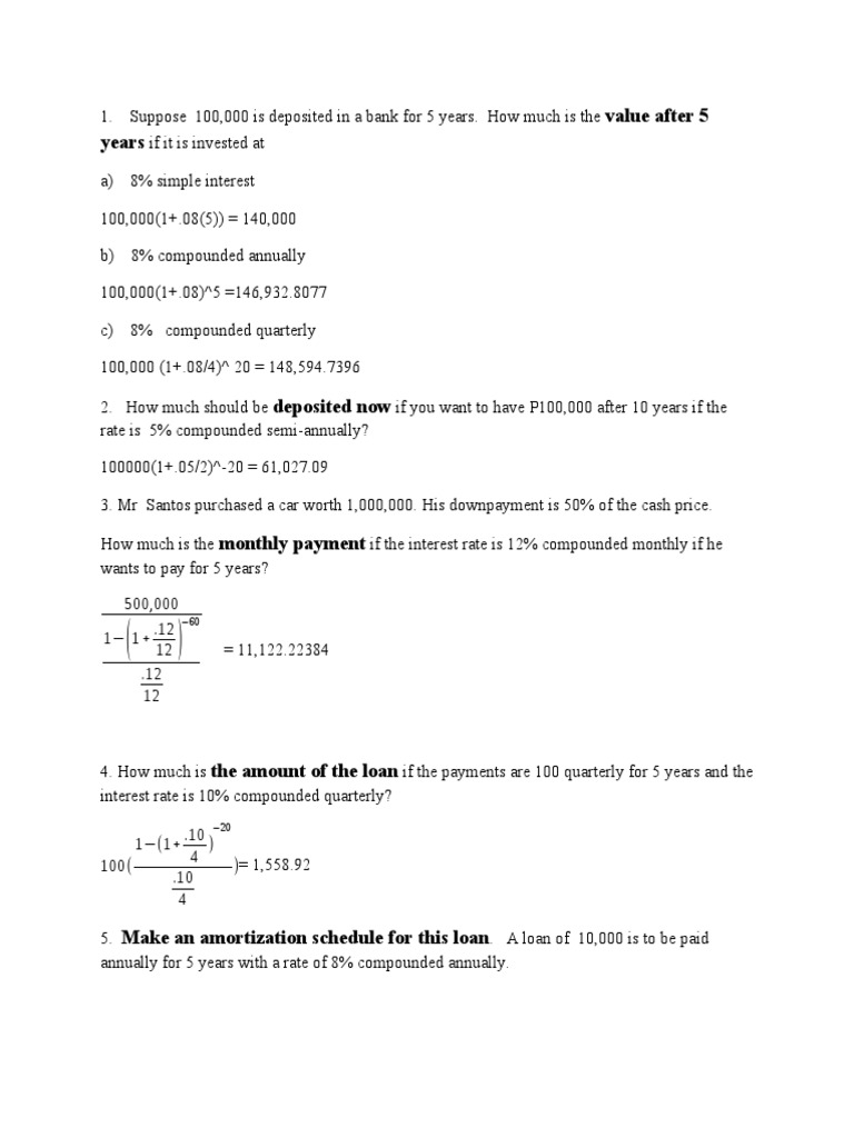 Calculating Interest Rates: Examples of Simple Interest, Compound ...