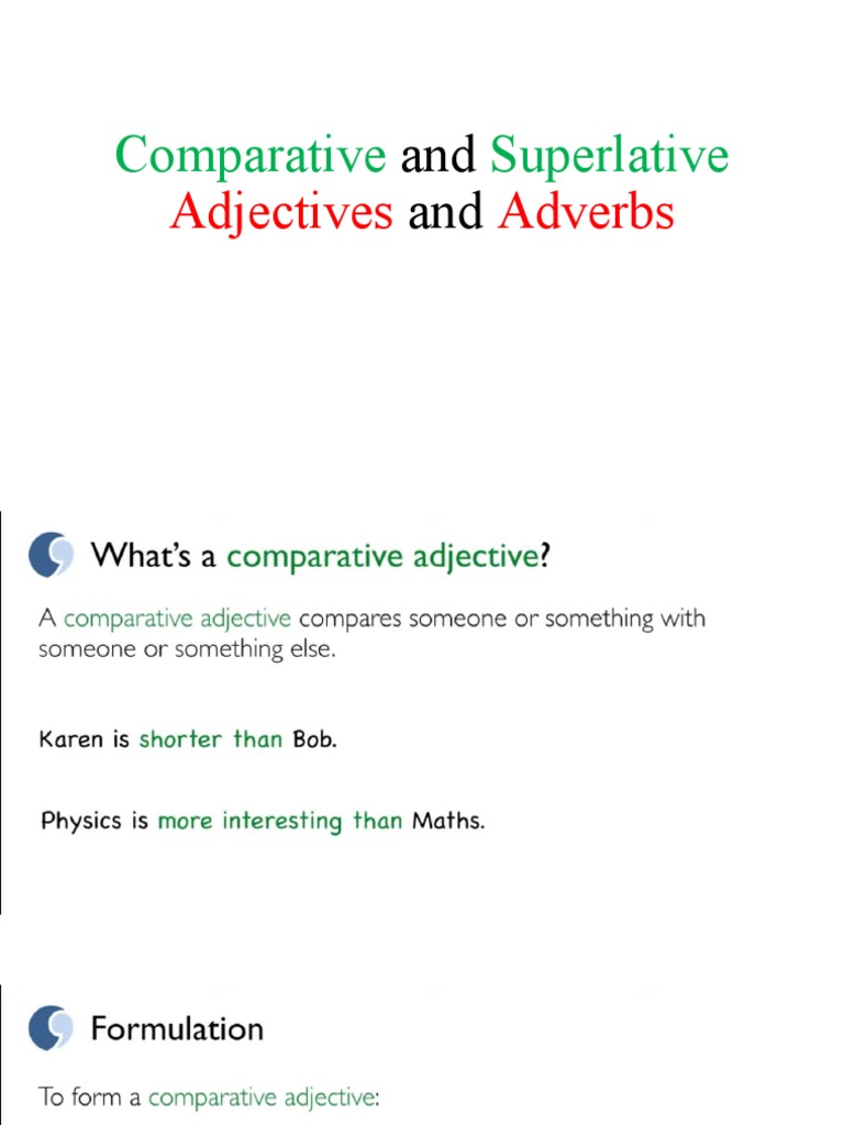 Comparative and Superlative Adjectives and Adverbs | PDF