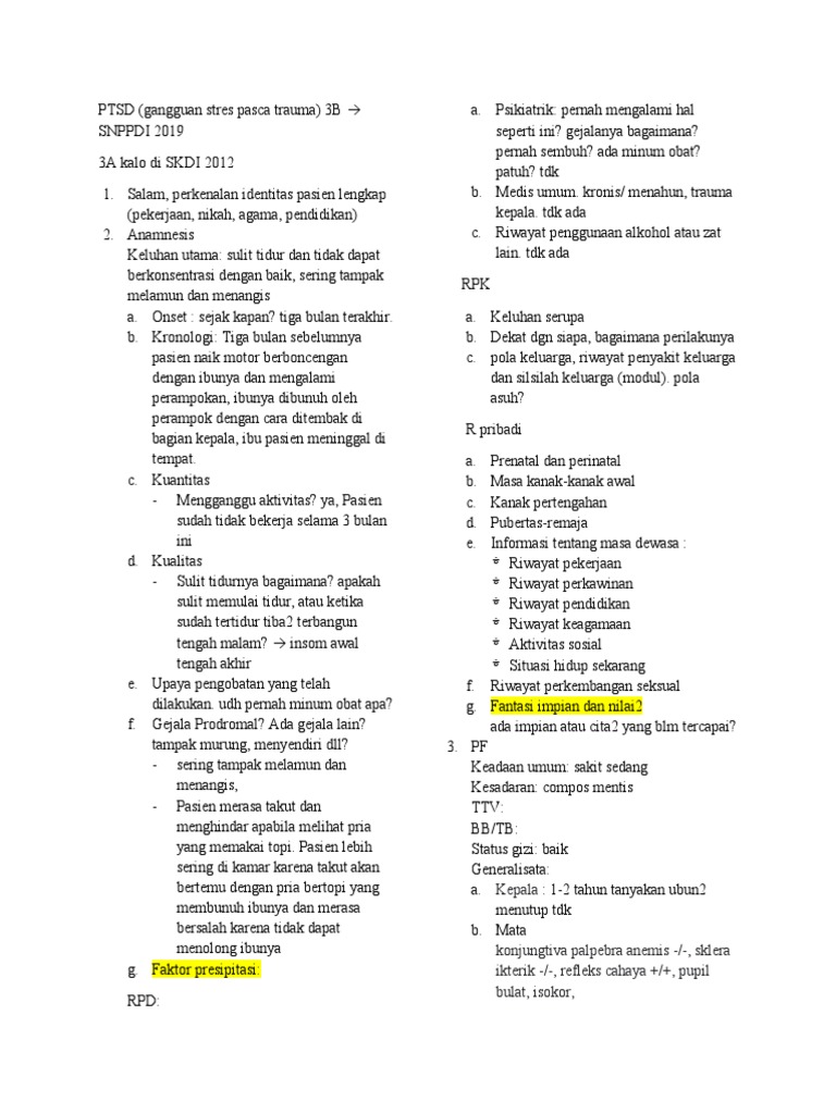 Skenario 3 PTSD | PDF