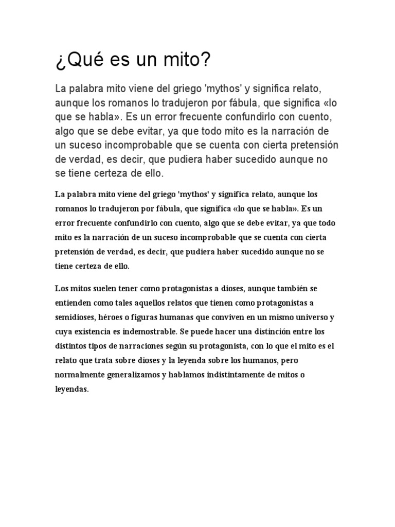 Qué Es Un Mito | PDF