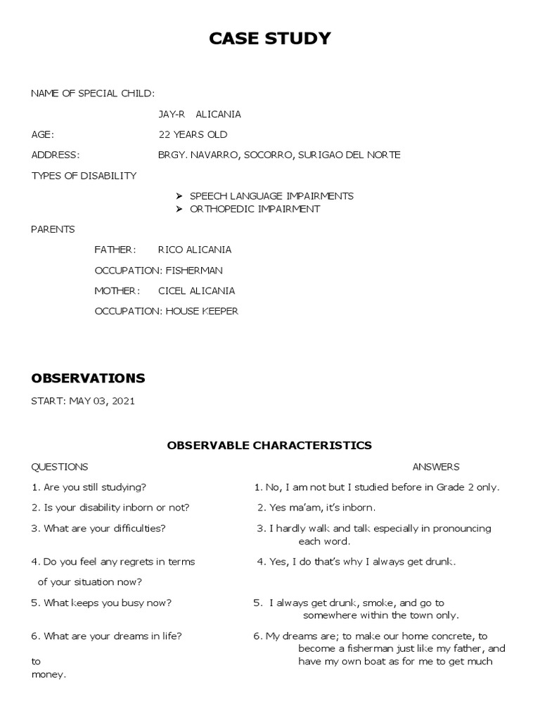 Case Study: Observations | PDF