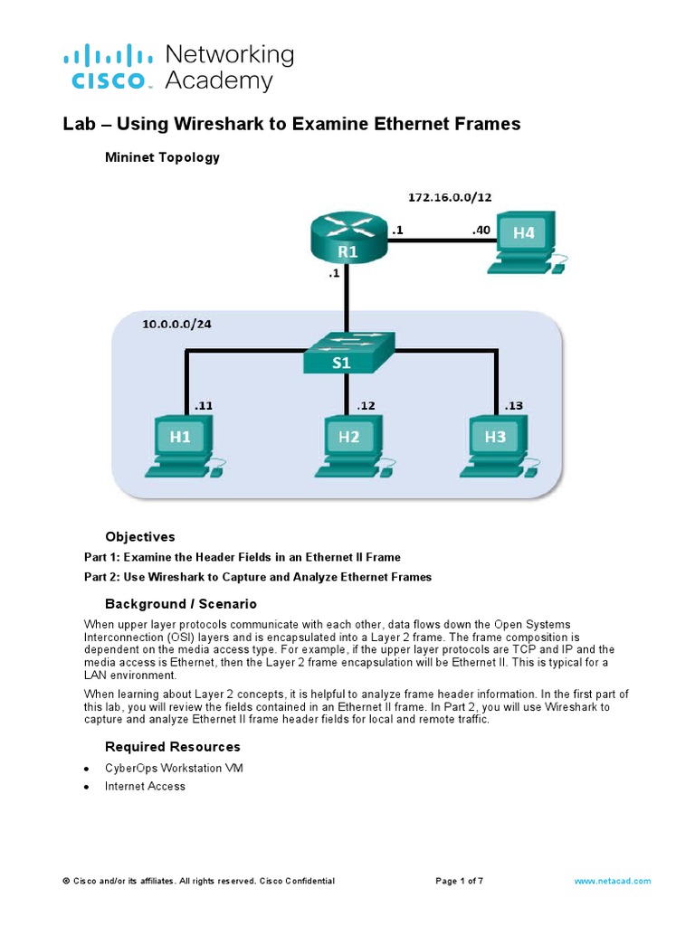 Wireshark Ethernet Frame Analysis Lab | PDF | Ethernet | Internet Protocols