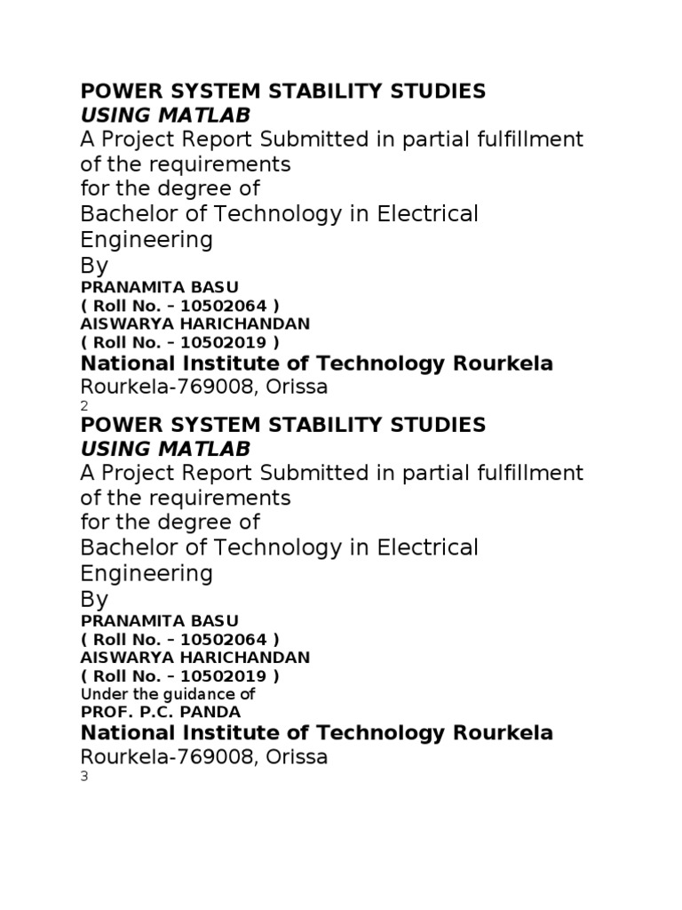 Power System Stability Studies | PDF | Quantity | Electrical Engineering