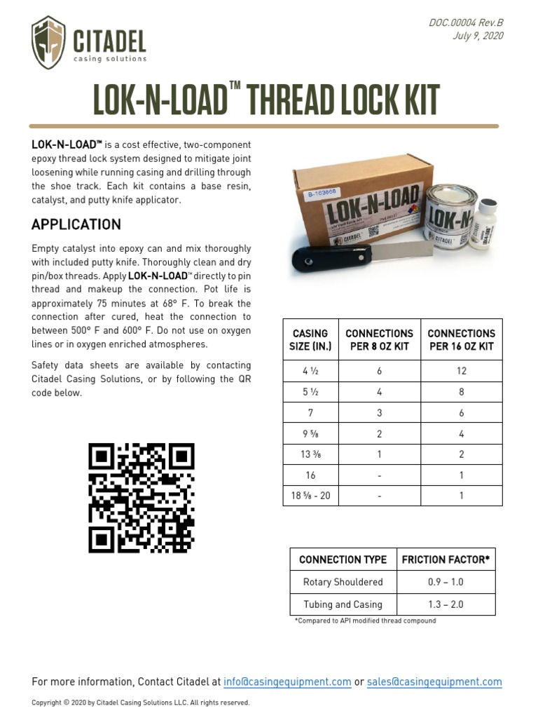 LOK-N-LOAD Thread Lock | PDF | Epoxy | Chemistry