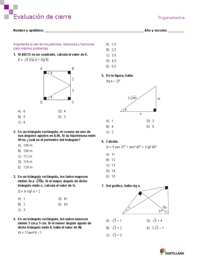 5 Tarea Trigo | PDF | Triángulo | Funciones trigonométricas