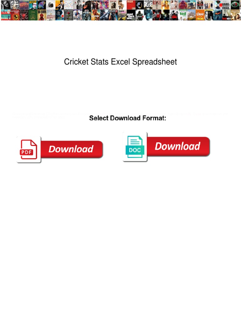 Cricket Scorecard Format In Excel