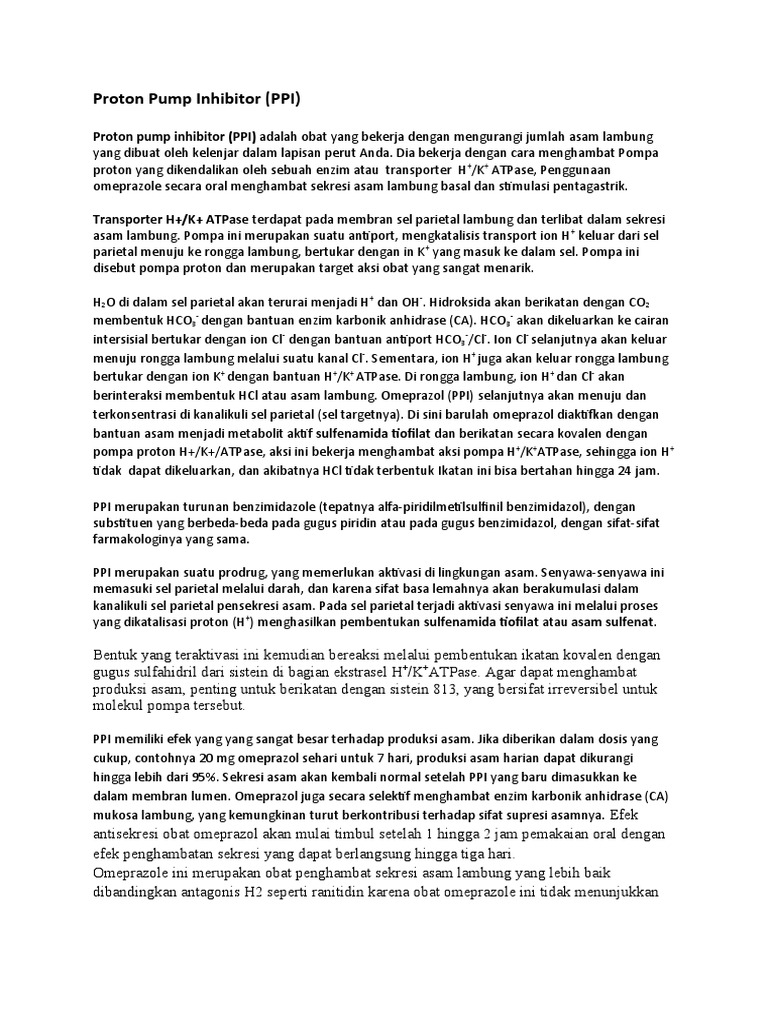 Proton Pump Inhibitor | PDF