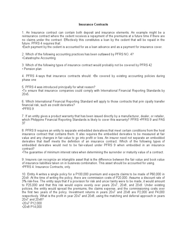 Insurance Contracts | PDF | Insurance | Derivative (Finance)