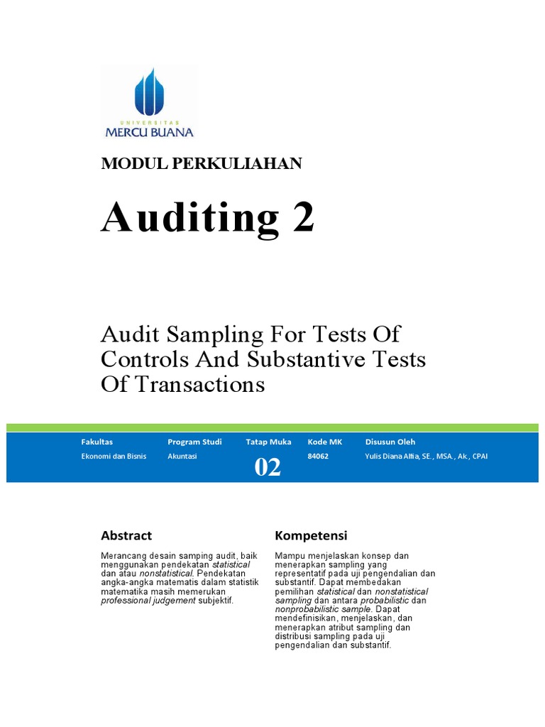 Modul Auditing II (TM2) | PDF | Karier & Perkembangan | Bisnis