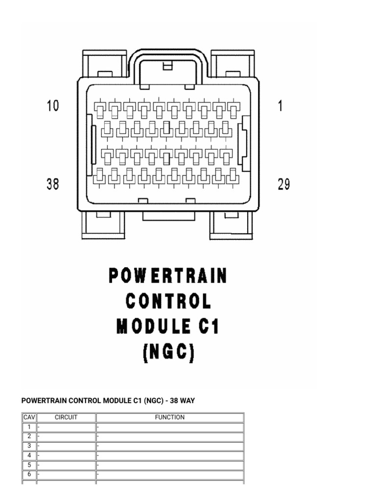 Powertrain Control Module C1 (NGC) - 38 Way: CAV Circuit Function 1 - 2 ...