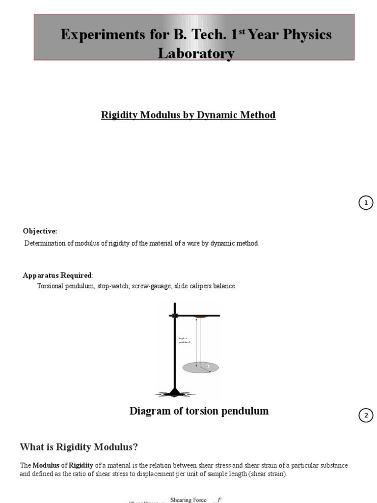 Rigidity Modulus | PDF | Stiffness | Pendulum