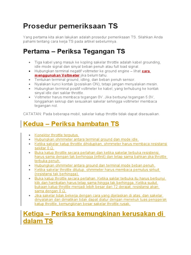 Prosedur Pemeriksaan TS 2 | PDF | Sains & Matematika | Teknologi & Rekayasa