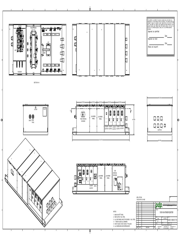 Mechanical Drawing-1000KVA Power Center | PDF | Electromagnetism ...