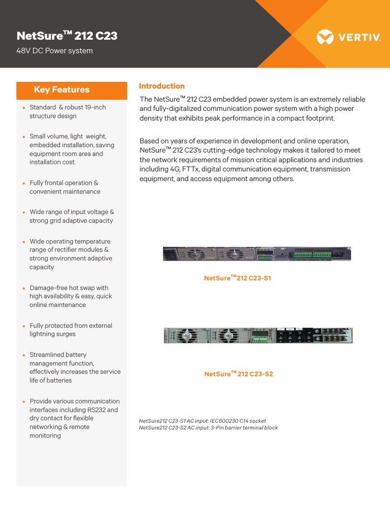 Netsure 212 C23: Key Features | PDF | Electrical Engineering | Electricity