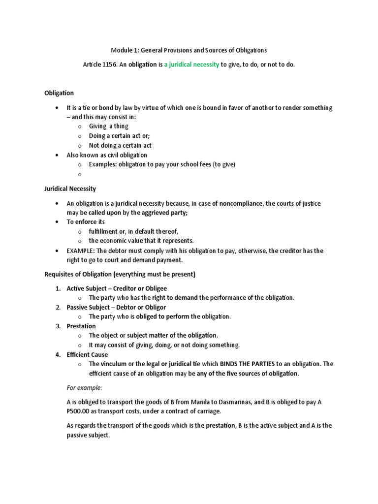 General Provisions on Obligations | PDF | Law Of Obligations | Government