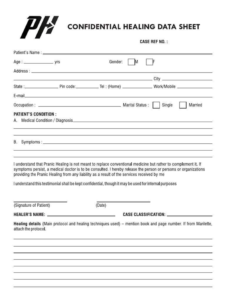 Acph Healing Form | PDF