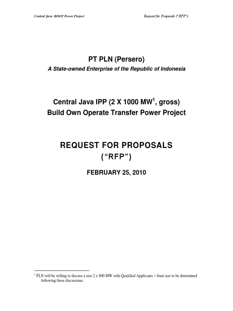 Central Java Power Project RFP 2023 | PDF | Request For Proposal ...