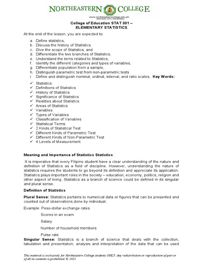Stat Module 1 | PDF | Statistics | Dependent And Independent Variables