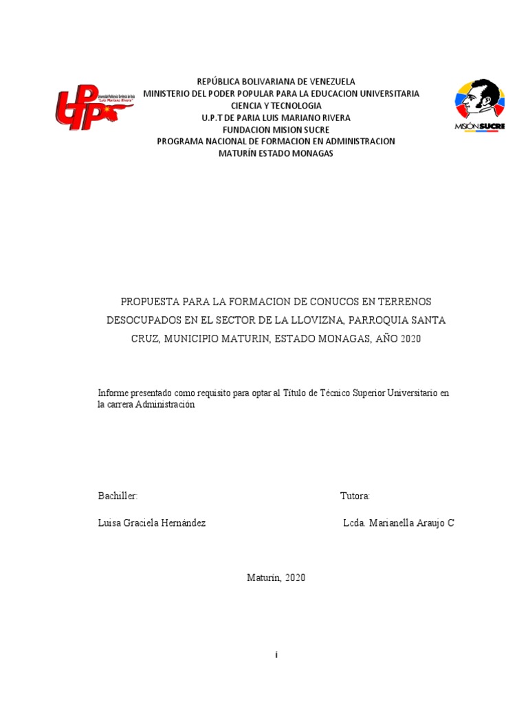 Luisa Proyecto Mision Sucre | PDF | Diseño | Venezuela