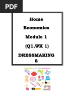 Tle Adm. Dressmaking Module Grade 7 | PDF | Sewing | Sewing Machine