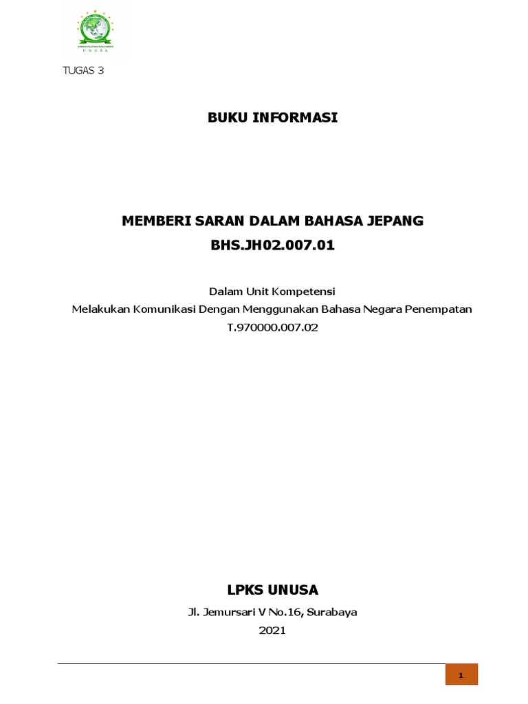 (Virginia) Tugas 3A - Buku Informasi | PDF