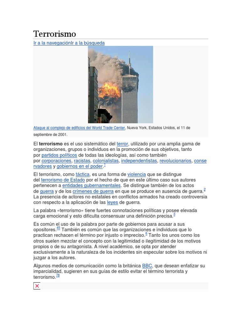 Definición y Análisis del Terrorismo | PDF | Gobierno
