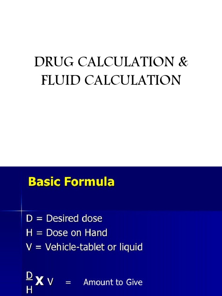 Drug Calculation & Fluid Calculation | PDF | Medical Treatments ...
