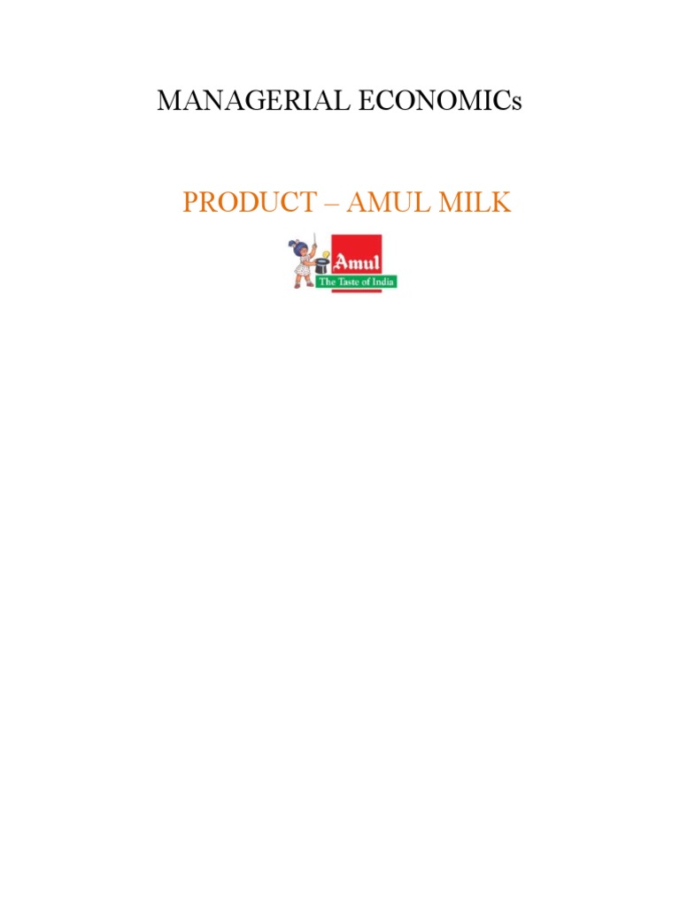 Amul Case Study | PDF | Supply (Economics) | Demand