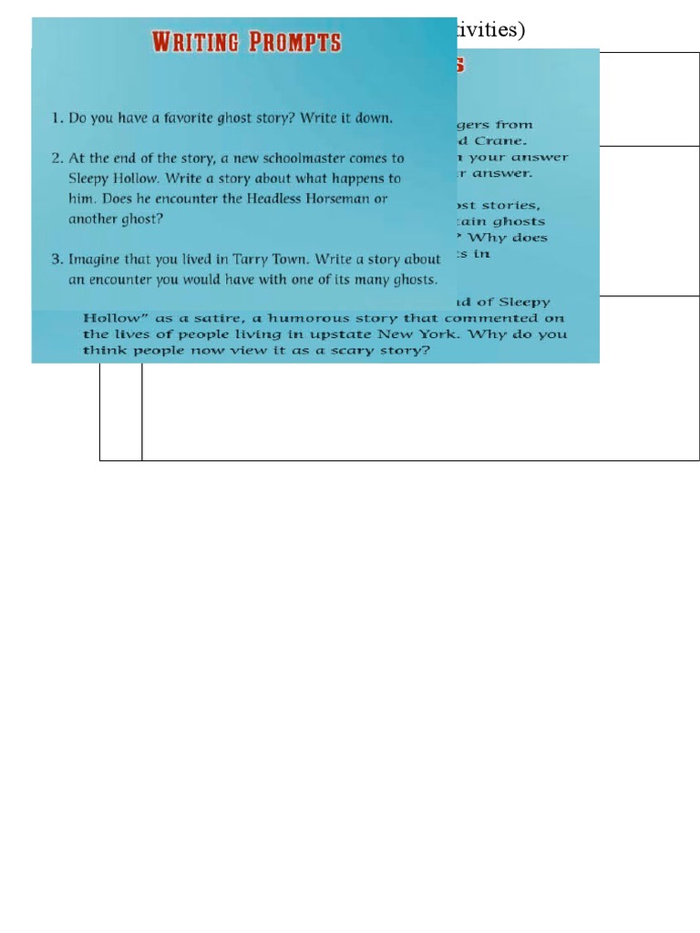 THE SLEEPY HOLLOW Writing Activities | PDF