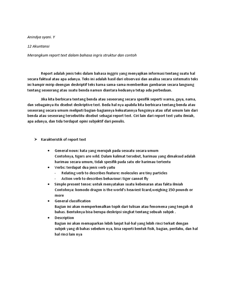 Panduan Singkat Report Text | PDF