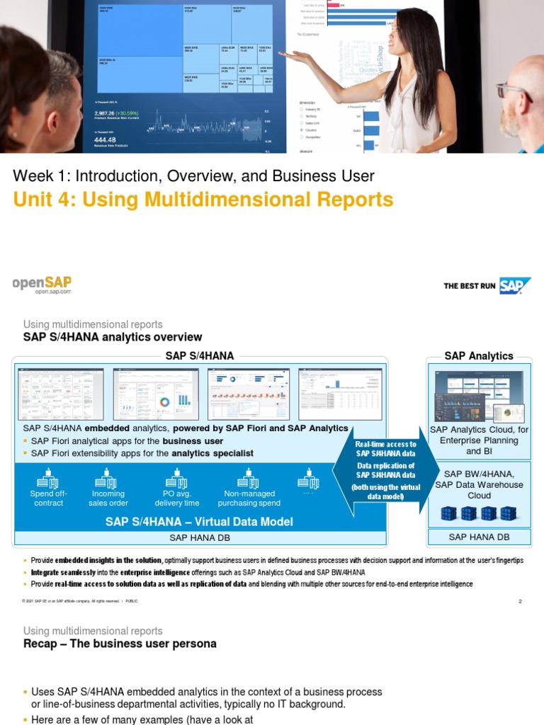 Unit 4: Using Multidimensional Reports: Week 1: Introduction, Overview ...